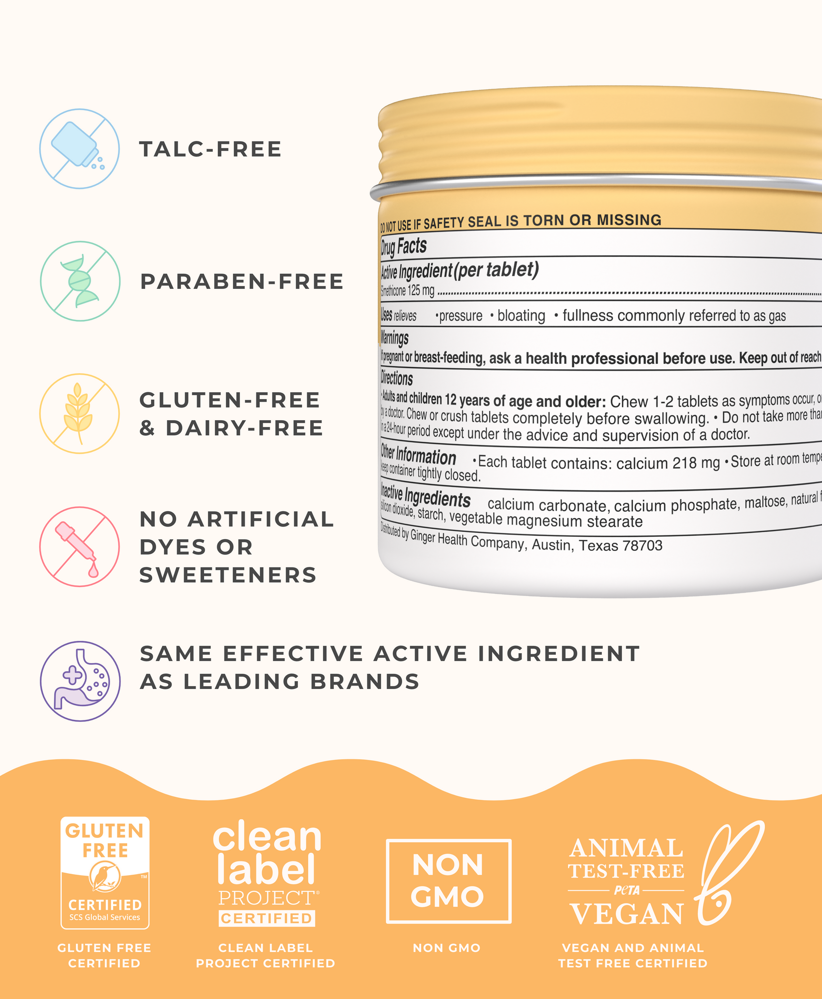 Wonderbelly Bloat + Gas™ - Mango Smoothie Flavor - Gas Relief